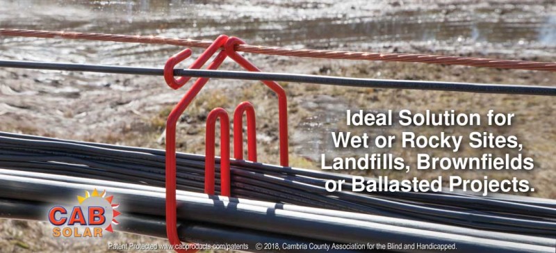 CAB Cable Rings and Saddles for solar PV arrays