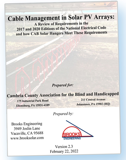 CAB Cable Rings and Saddles for solar PV arrays