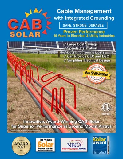 CAB Cable Rings and Saddles for solar PV arrays